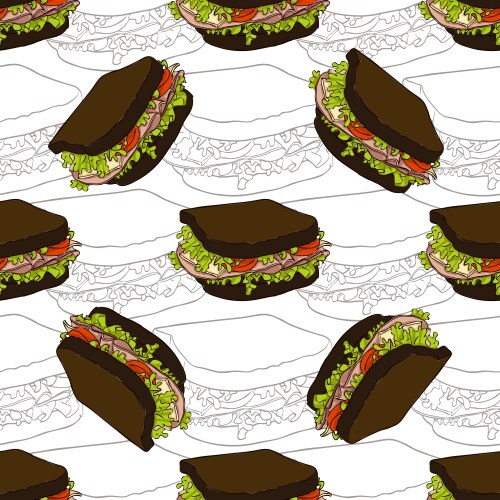 Sandwich color picture Royalty Free Vector Image