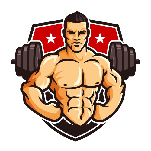 Muscular bodybuilder bulldog with heavy dumbbells – Royalty-Free Vector ...