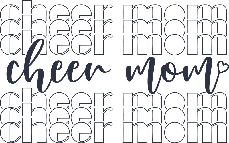 Cheer mom cheerleader cheerleading pom Royalty Free Vector