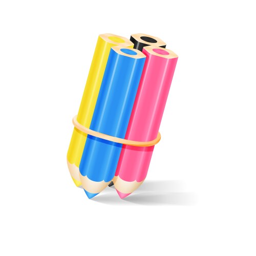 Realistic yellow wood pencil rubber eraser Vector Image