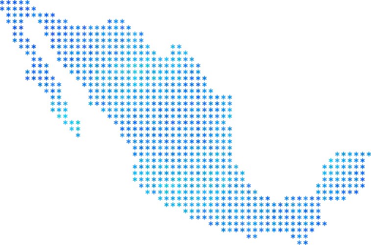 Blue dot mexico map Royalty Free Vector Image - VectorStock