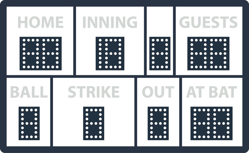 Baseball scoreboard icon Royalty Free Vector Image