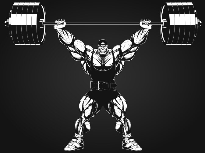 Bodybuilder With A Barbell Royalty Free Vector Image