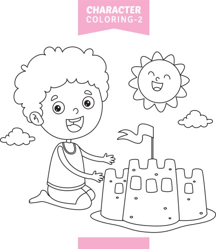Character coloring page Royalty Free Vector Image