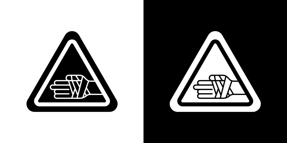 Chemical burns hazard sign icon set caution Vector Image