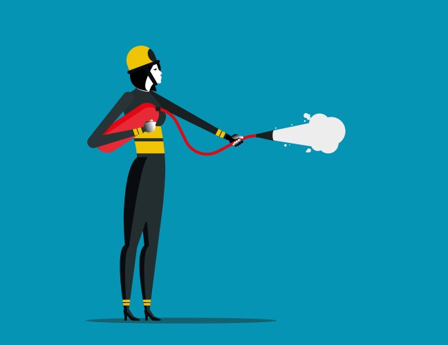 Firefighting fireman with rescue equipment Vector Image