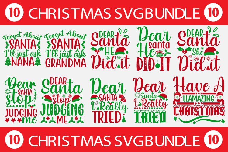 Christmas svg bundle Royalty Free Vector Image