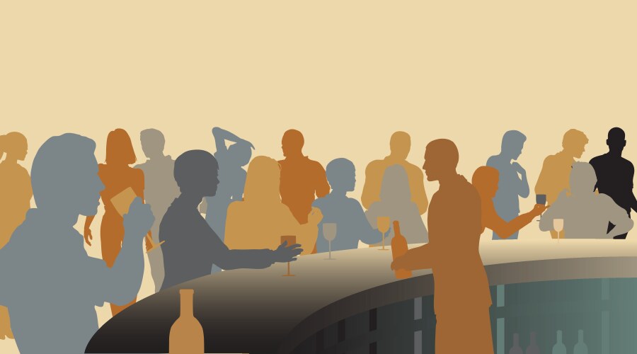 Crowded Bar Scene Royalty Free Vector Image - VectorStock