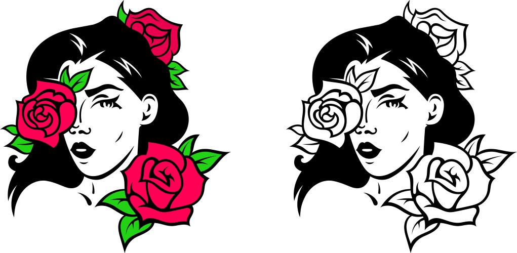 Retro sexy pinup housemaid cleaning emblem logo Vector Image