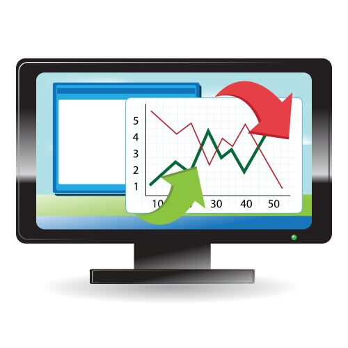 Graphs and Computer Monitors Royalty Free Vector Image