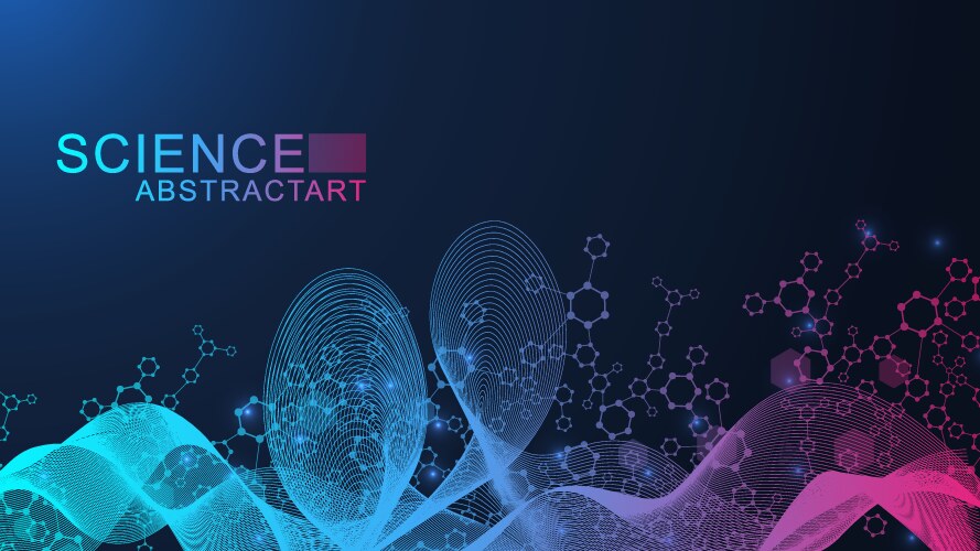 Modern scientific background with hexagons lines Vector Image