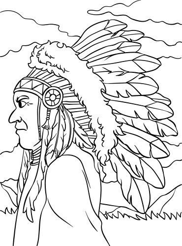 Native american indian totem coloring page Vector Image