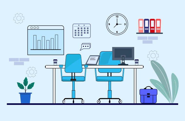 Office design cabinet Royalty Free Vector Image
