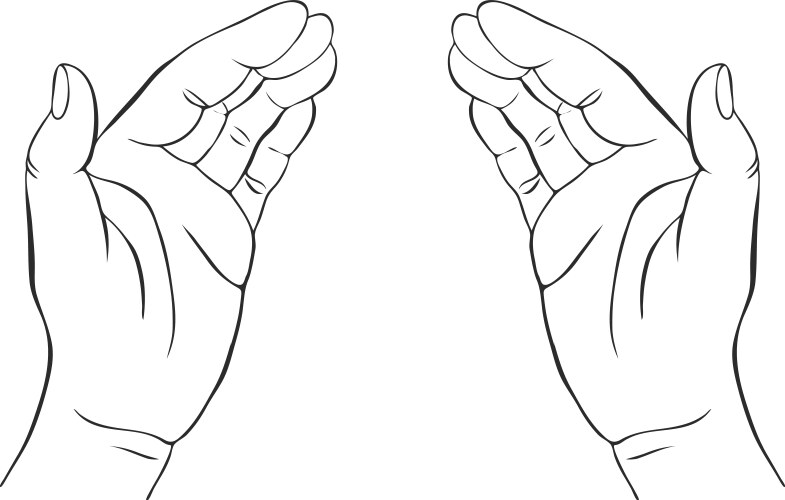 Open empty hands Royalty Free Vector Image - VectorStock