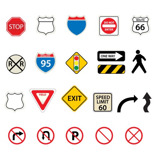 Traffic road education school kids learning Vector Image