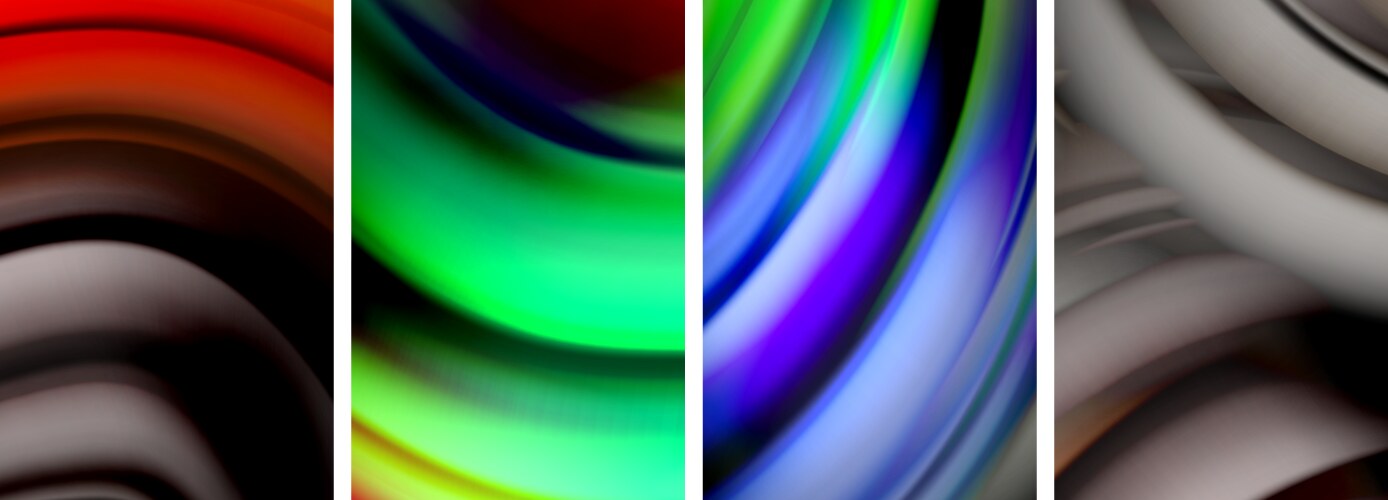 A set of four different colored swirls on white Vector Image