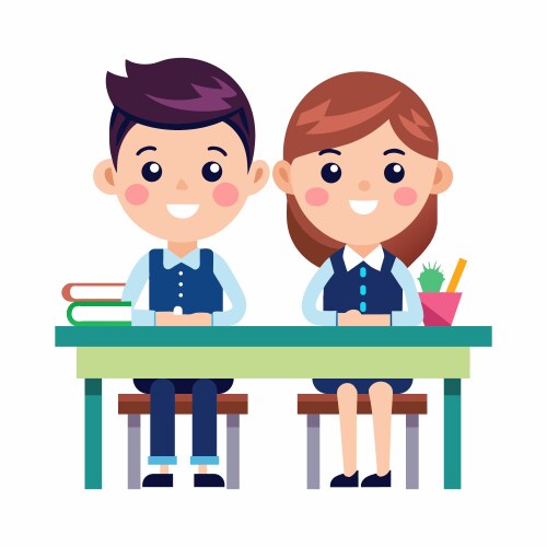 A student desk Royalty Free Vector Image - VectorStock