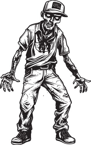 Apocalypse apparel logo with undead uniform Vector Image