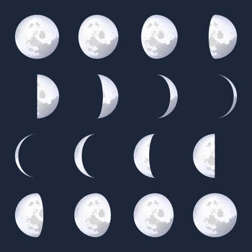 Realistic Moon Luna Vector Images (over 180)