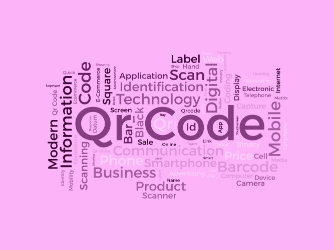 Qr code wordcloud template business concept Vector Image