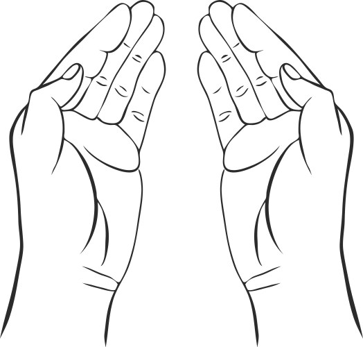 Open empty hands Royalty Free Vector Image - VectorStock