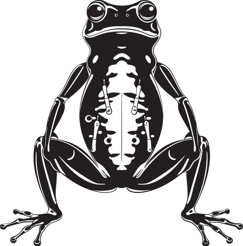 Bony bog frog skeleton logo emblem ghastly gamble Vector Image