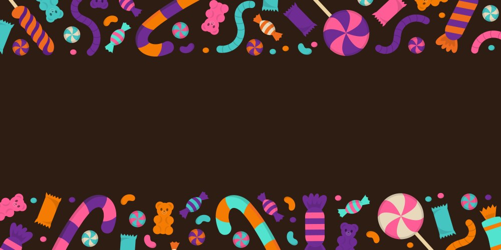 Candies and sweets border frame Royalty Free Vector Image