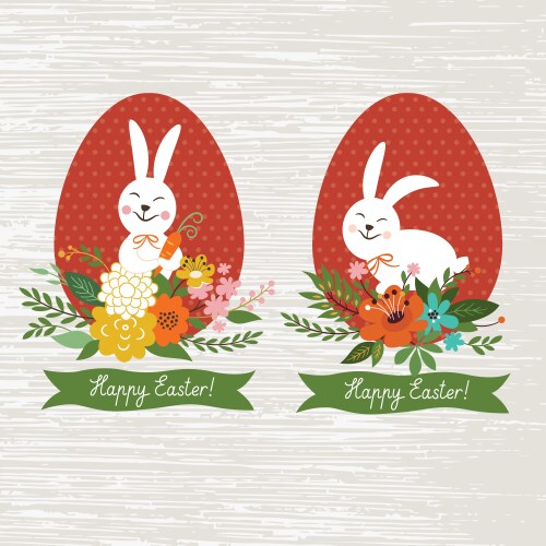 Happy easter graphic elements Royalty Free Vector Image