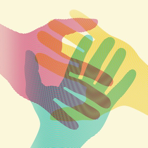 Overlapping Hands Vector Images (over 2,000)