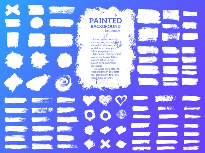 Painted grunge stripes set black labels Royalty Free Vector