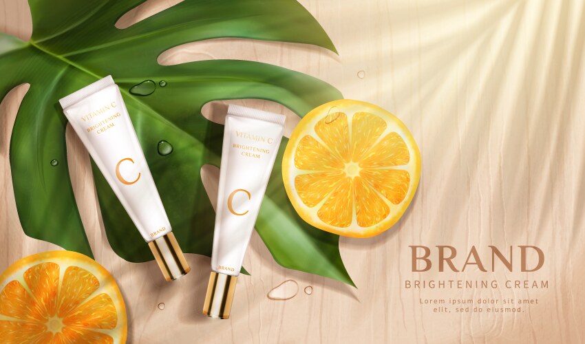 Skin care product ad template Royalty Free Vector Image