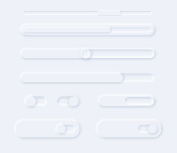 Gray interface buttons and sliders 3d set of ui Vector Image Gray interface buttons and sliders 3d set of ui Vector Image