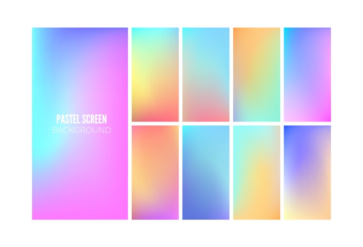 Neon color gradient background set Royalty Free Vector Image