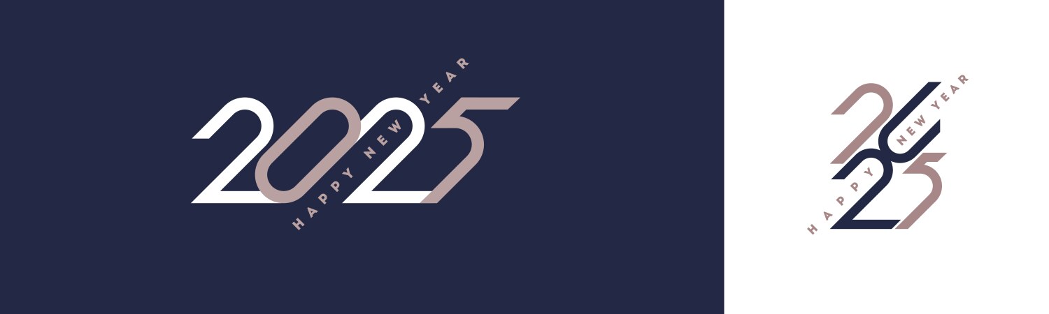 Banner with 2025 new year logo greeting design Vector Image