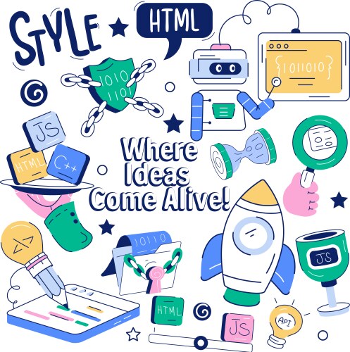 Programming pattern depicting software coding web Vector Image