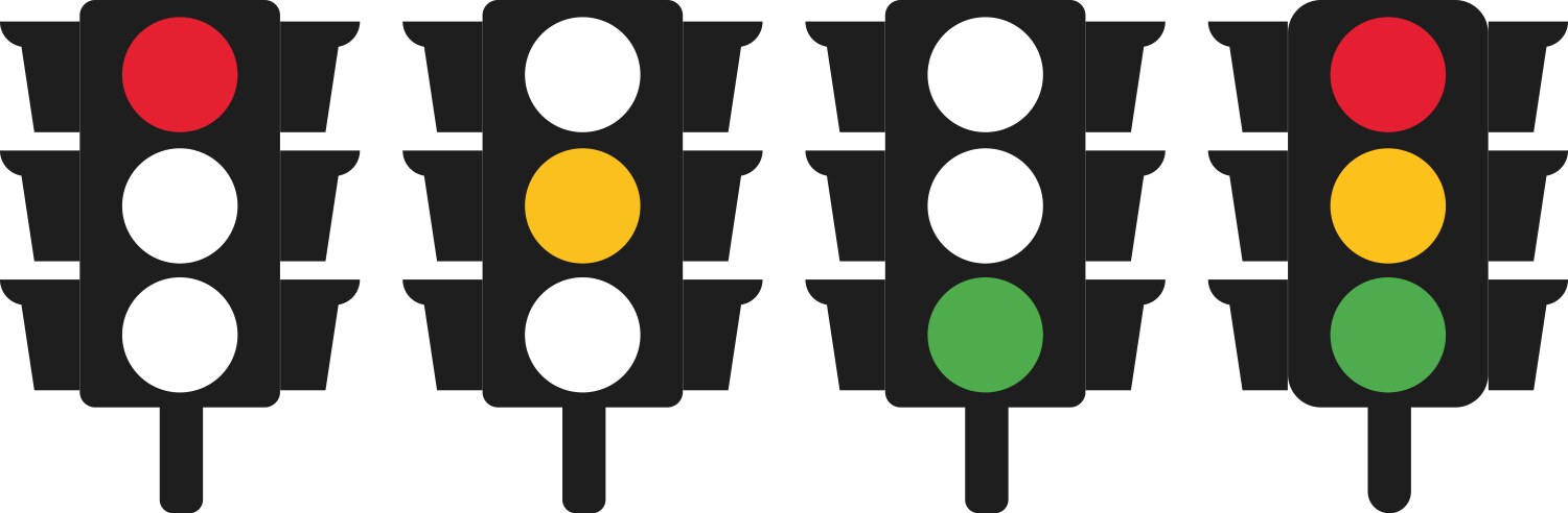 Vertical traffic light icon set Royalty Free Vector Image