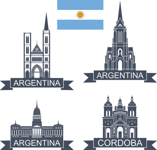 Argentina - set of icons Royalty Free Vector Image