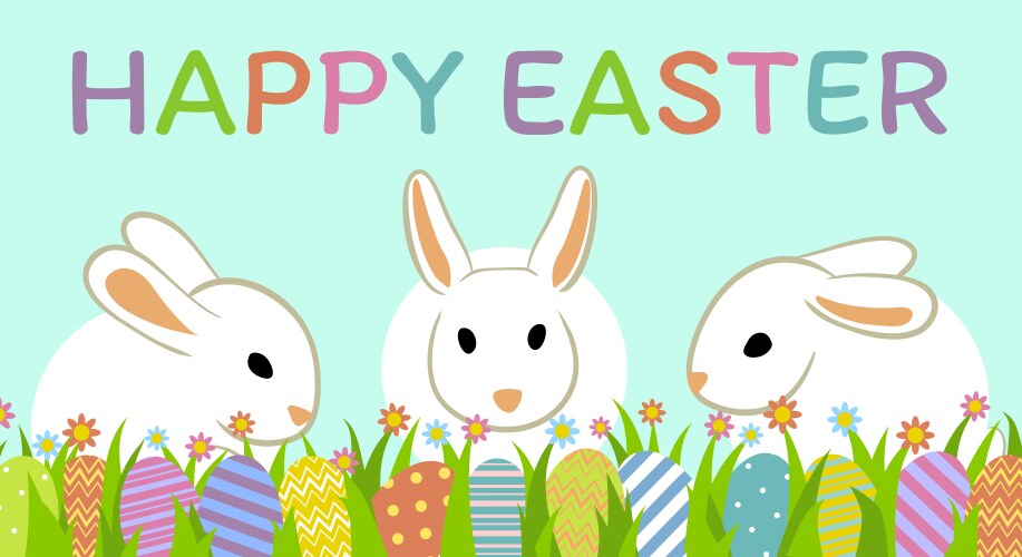 Easter bunny on a train Royalty Free Vector Image