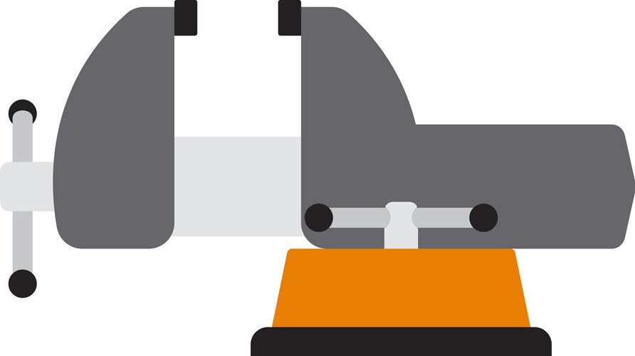 Black silhouette of vintage bench vise icon Vector Image