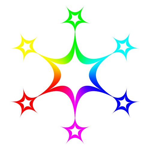 Rainbow Gradient Star Icon Royalty Free Vector Image