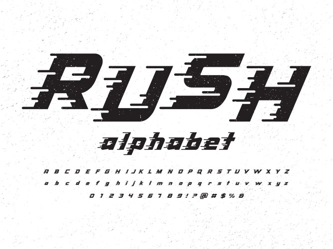 High speed universal font fast sport futuristic Vector Image