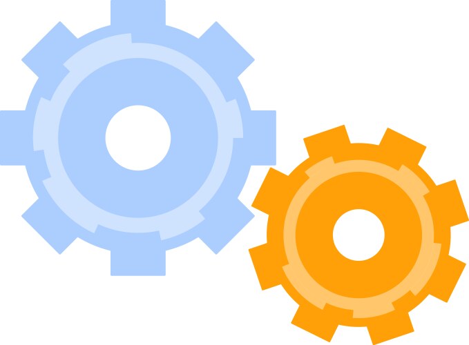 Colorful gears interlocking showing teamwork and Vector Image