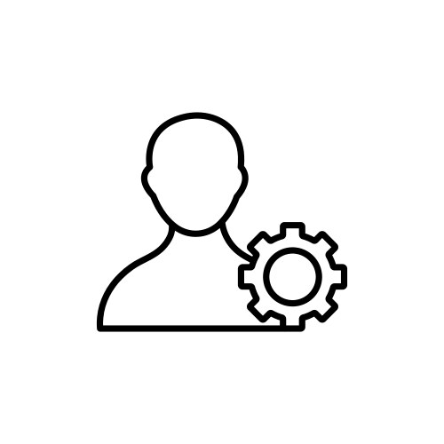 User gear icon isolated on white background Vector Image