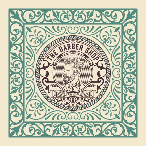 Barber shop logo western style Royalty Free Vector Image