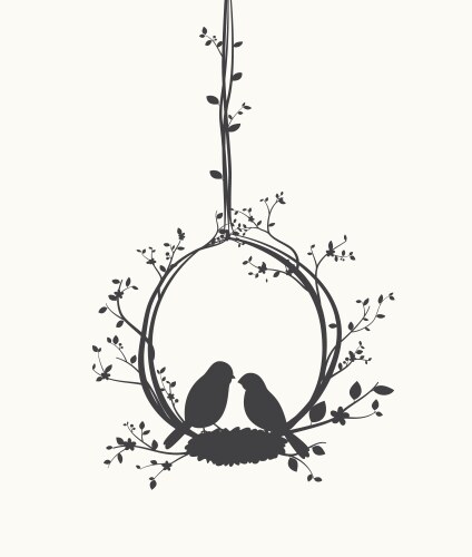 Trees and birds Royalty Free Vector Image - VectorStock