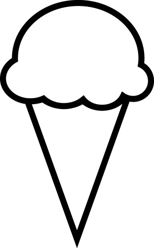 Ice Cream Cone Outline Clip Art