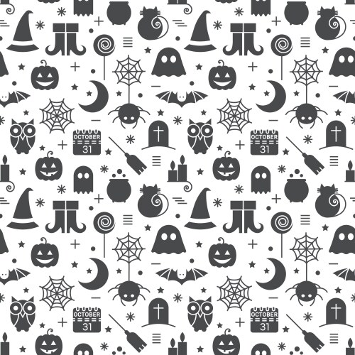 Halloween seamless pattern backgrounds set Vector Image