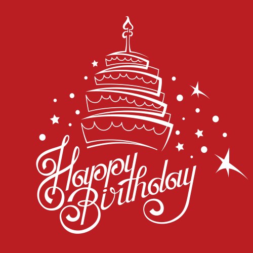 Vinyl happy birthday red card Royalty Free Vector Image
