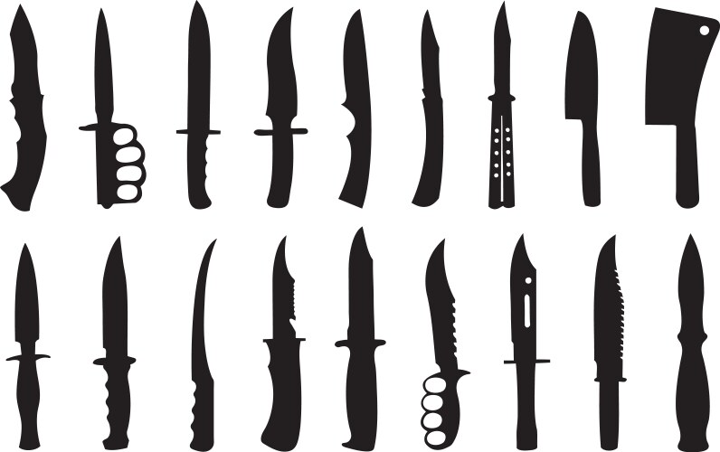 Different kitchen knives Royalty Free Vector Image