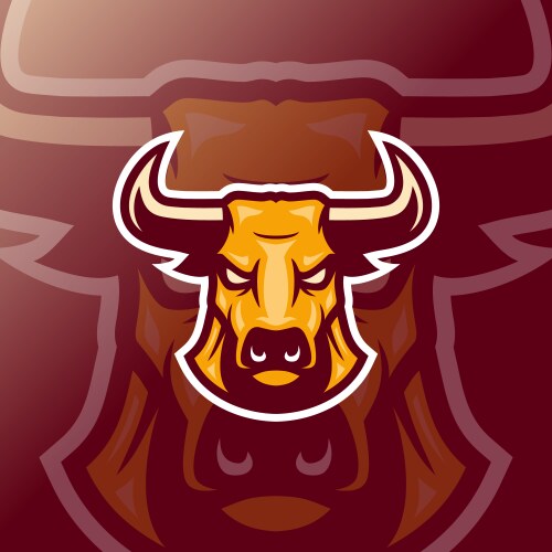 Bulls fighter mascot logo design Royalty Free Vector Image
